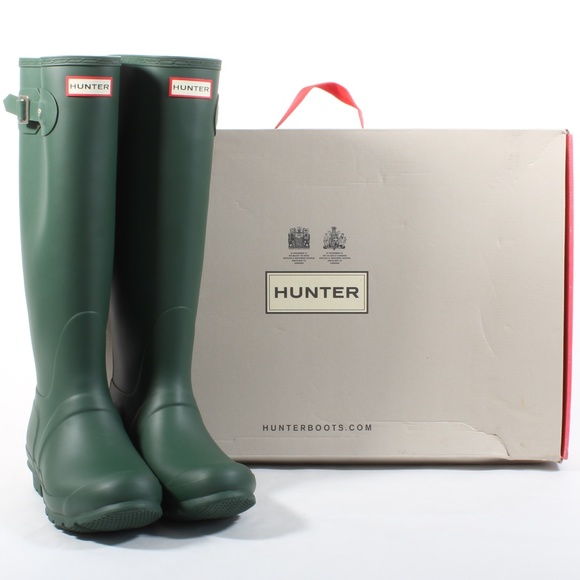 Hunter | Shoes | Hunter Womens Original Tall Rain Boots Matte Green ...